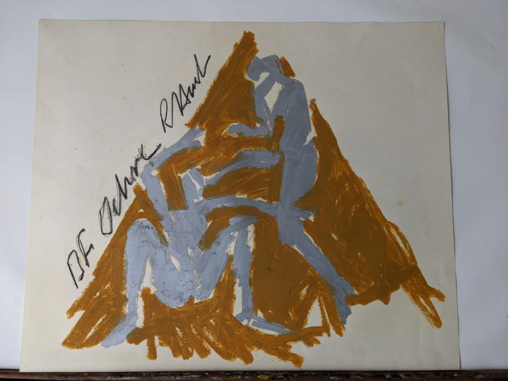 Robert Huot Double Figure Drawing – ROBERT HUOT