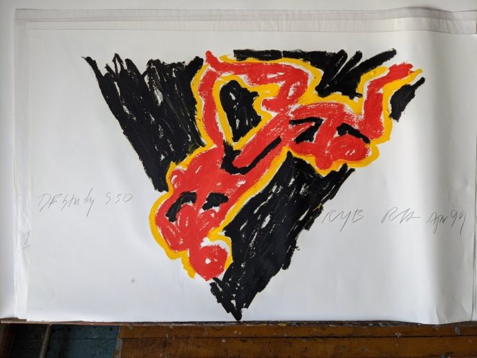 Robert Huot Double Figure Drawing – ROBERT HUOT